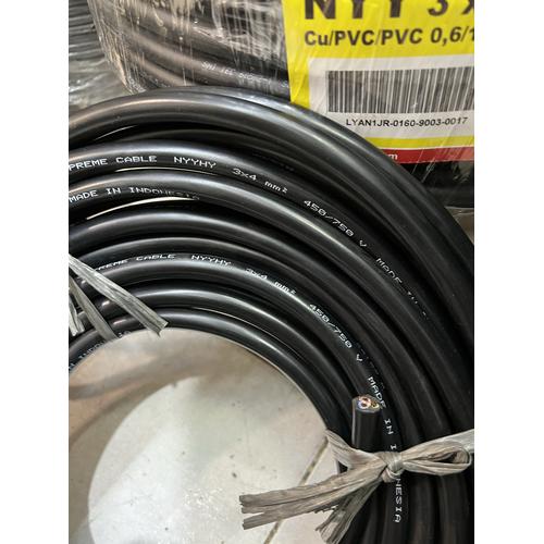 Jual Kabel Supreme NYYHY 3x4Mm 100m Serabut Hitam / Nyyhy 3x4 Supreme ...
