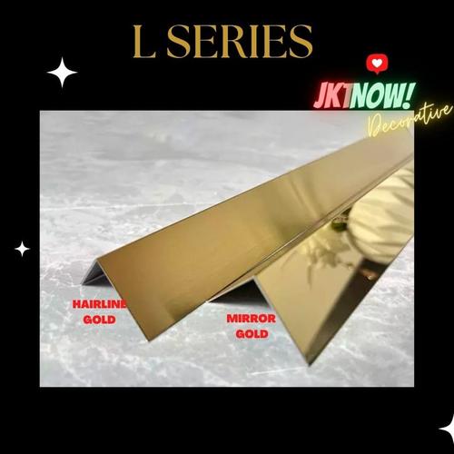 Jual INSTANT List Siku L Mirror Hairline Gold -10x10mm WAJIB POTONG ...