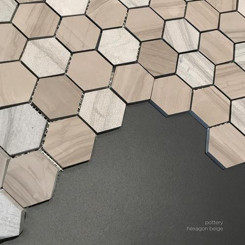 Jual Backsplash Tile Type Venus Pottery Hexagon Beige - Kota Depok ...