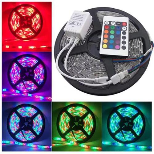 Jual Lampu led strip ip44 rgb 5050 warna warni komplit - 3528 mata ...