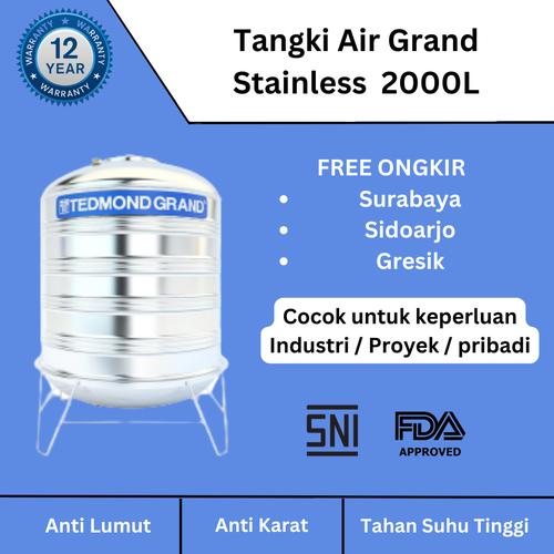Jual Tangki Tandon Toren Air Tedmond Grand Stainless 2000 L - Kab ...