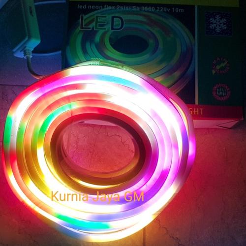 Jual Neon Flex BULAT RGB LED 7 Warna Selang BULAT SUSU LED RGB 50meter ...