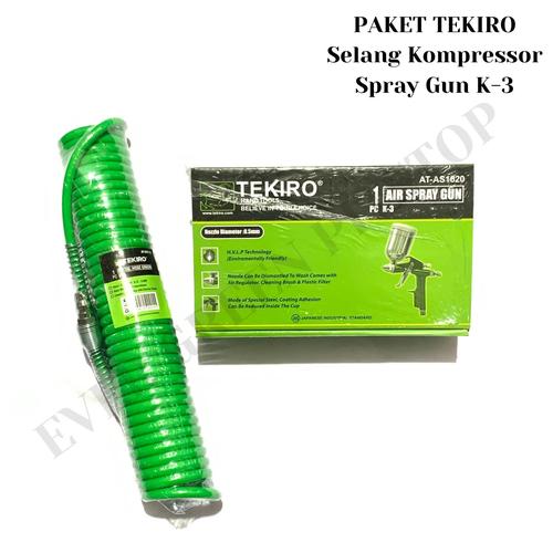 Jual PAKET TEKIRO Selang Kompressor Spiral dan Spray Gun K3 Kompresor ...