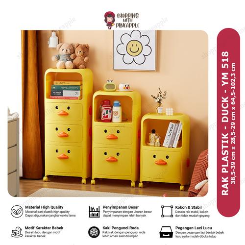 Jual SWP - Rak Troli Plastik Duck / Rak Buku Troli / Rak Laci Lucu YM ...
