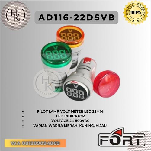 Jual indikator volt meter 22m pilot lamp volt ad116-22dsvb fort 24 ...