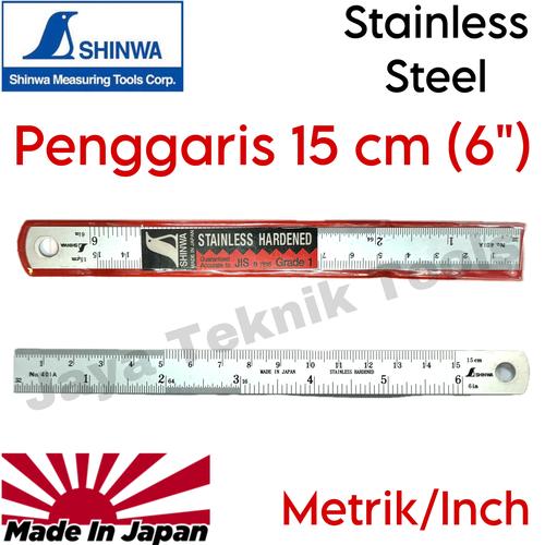 Jual Penggaris Shinwa 15 cm mm/inch Stainless Steel - Jakarta Barat - JayaTeknikTools | Tokopedia