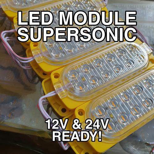Jual LED Module Modul Supersonic 12 Mata 12V 24V 3W Satuan - Biru, 12V ...