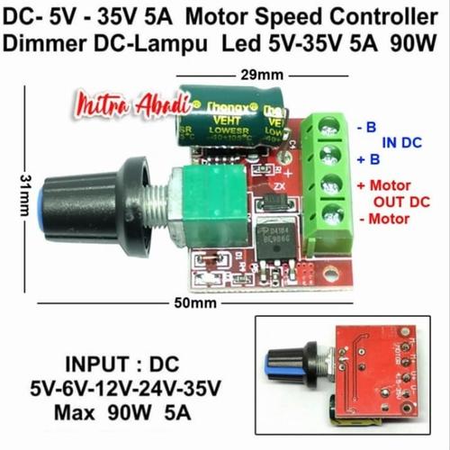 Jual Dimmer DC / PWM DC 3A 6v - 28vDC motor speed controller - Kota ...