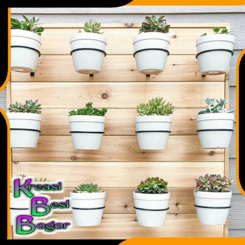 Jual rak pot dinding tempel besi - Standing planter pot 15 cm - Kab ...