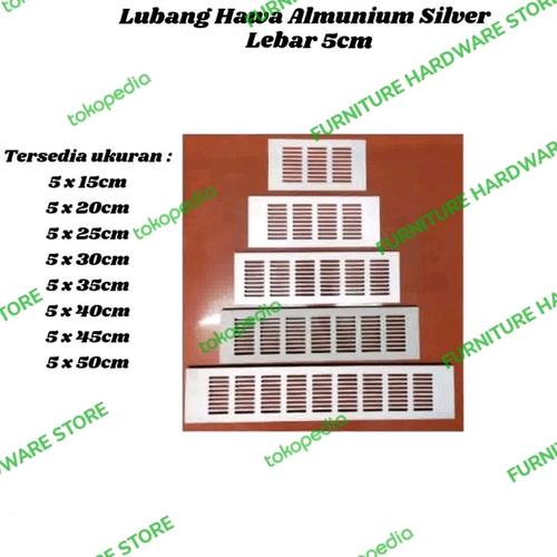Jual Lubang Hawa ALMUNIUM Saringan Ventilasi Udara Lebar 5 CM SILVER ...