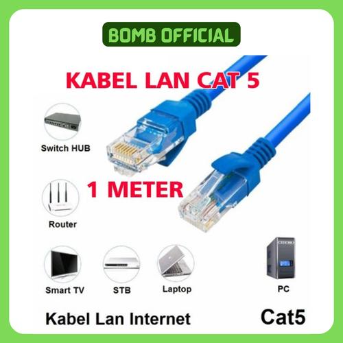 Jual Kabel CAT 5 UTP 1 Meter Pabrikan High Quality 333 ETHERNET CABLE ...