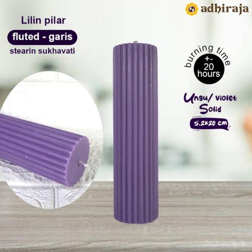 Jual Lilin Ungu Stearin Palm Candle Fluted Garis Solid Sukhavati ...