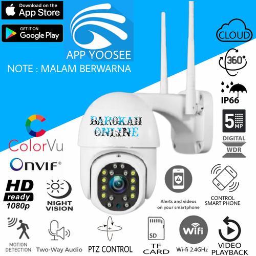 Jual IP CAM Cctv Outdoor 5MP YOOSEE wifi kamera IP PTZ SPPED DOME ...