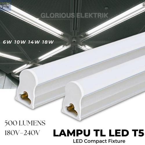 Jual ready Lampu TL Neon T5 Led Tube Light 6 Watt 30 Cm - Putih, 6 Watt ...