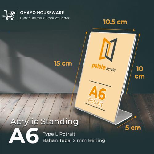 Jual Akrilik Meja Bening / Acrylic Standing A6 / L Portrait - 2mm - Kab ...