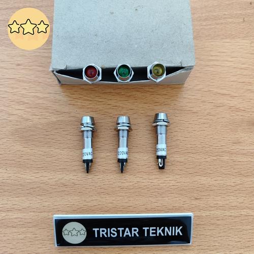 Jual Pilot lamp led Besi lampu INDIKATOR Panel 8MM 220VAC 220V AC 220 ...