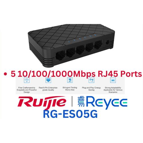 Jual RG-ES05G RUIJIE REYEE 5 PORT GIGABIT PLASTIC CASE UNMANAGED SWITCH ...