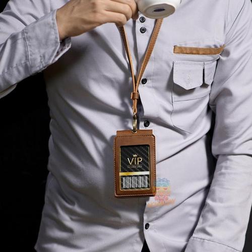 Jual id card kulit magnet/gantungan kartu id card/lanyard id card/id ...