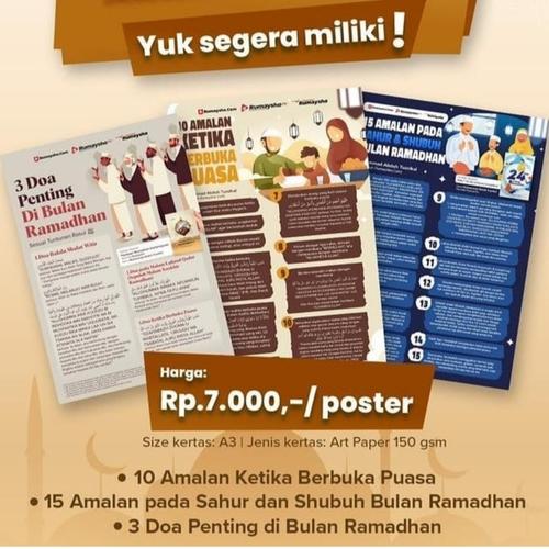 Jual Poster Manfaat 3 Doa Penting di Bulan Ramadhan Rumaysho Bundling ...
