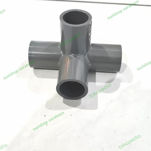 Jual Tee pipa 4 way ukuran 3/4 / T pipa / Tee cabang 4 pvc 3/4" aw ...