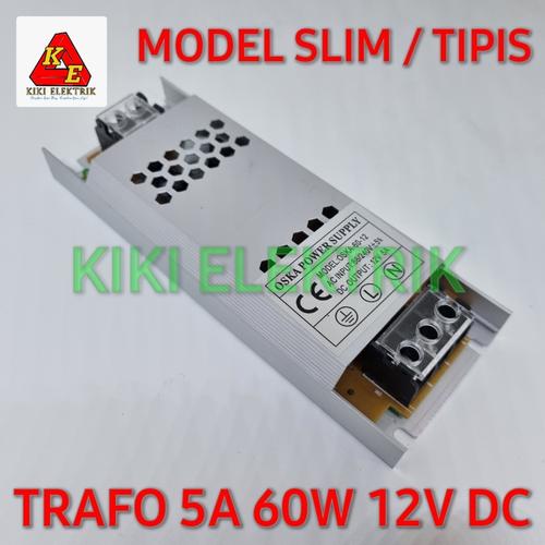 Jual Trafo Adaptor 5A 60W 12V DC / Power Supply LED Strip CCTV Model ...