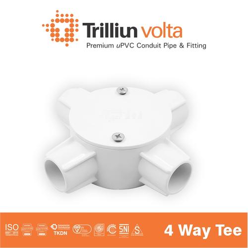 Promo Fitting Pipa uPVC Conduit Trilliunvolta 4 Way Tee - 20 mm - Kab ...