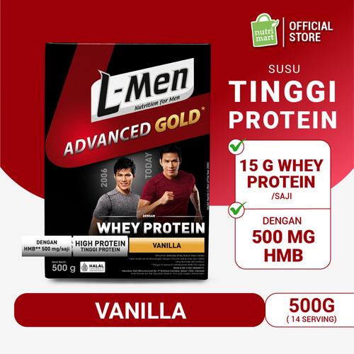 Promo L-Men Advanced Gold Vanilla 500g dengan 500mg HMB - 15g Whey ...