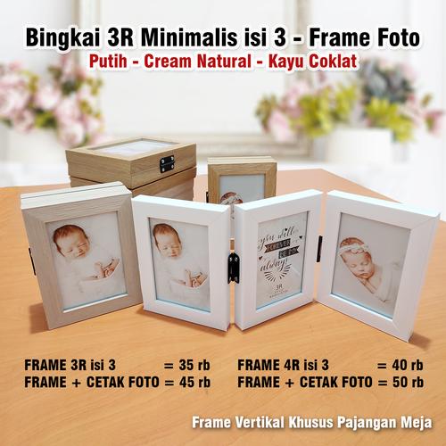 Jual FRAME FOTO MINIMALIS 3R isi 3 in 1 - PAJANGAN MEJA - COKLAT KAYU ...