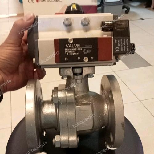 Jual Ball Valve 11/2" inch SS304 JIS 10K + ACTUATOR PNEUMATIC DOUBLE ...