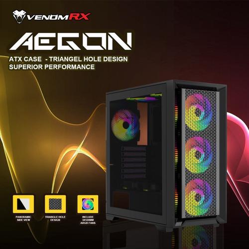 Jual VENOMRX AEGON INCLUDE 4 FAN ARGB VENOM RX ATX GAMING CASE - Kota ...