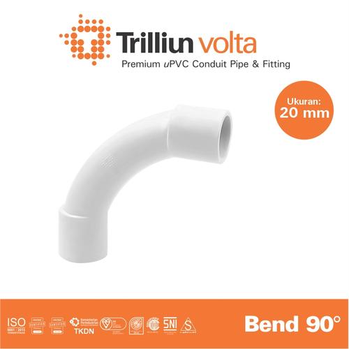 Promo Fitting Pipa uPVC Conduit Trilliunvolta Bend 90° 20 mm - Kab. Pasuruan - Trilliun | Tokopedia