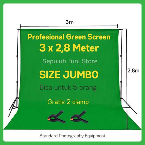 Jual Background Foto Hijau Polos 3x2,7 Meter (Green Screen) - Biru, 3 x ...
