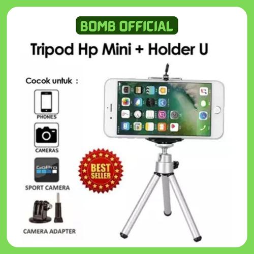 Jual Tripod Mini / Tripod Mini Simple / Tripod Free Holder - SILVER ...