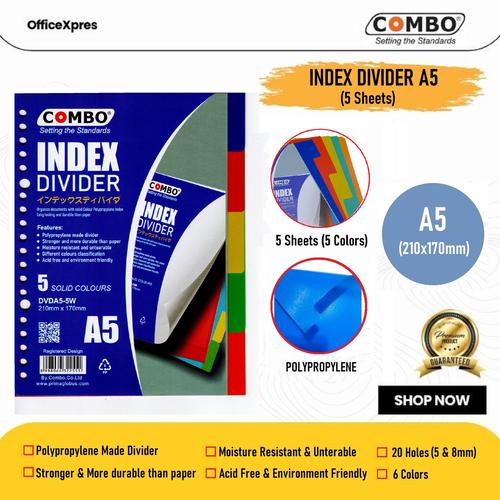 Jual Index Divider A5 / Binder Divider / Pembatas Binder / File Divider ...