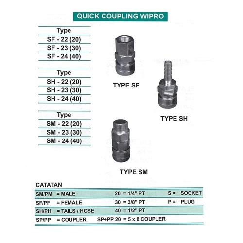 Jual Quick Coupling Wipro SF-24 (40) 1/2" PT SF24-40 Quick Coupler 1/2 ...