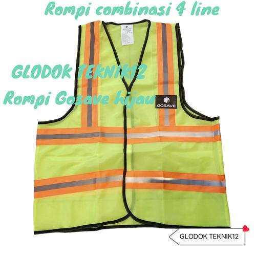 Jual GOSAVE ROMPI SAFETY PROYEK POLYSTER KOMBINASI 4 LINE ORANGE ...