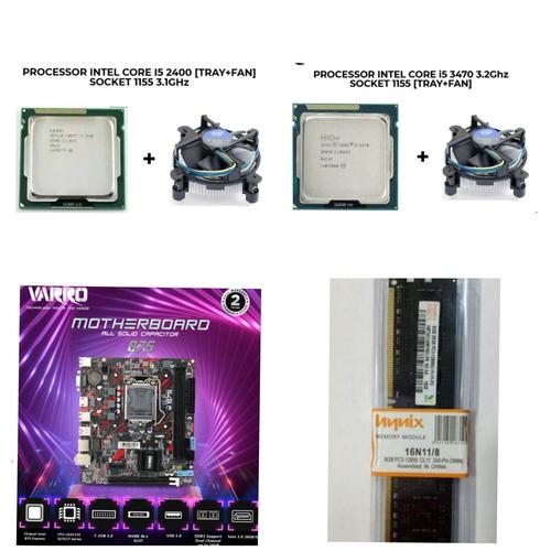 Jual Paket Proccesor Core i5 LGA 1155 + Mainboard Varro H61+ RAM 8GB ...