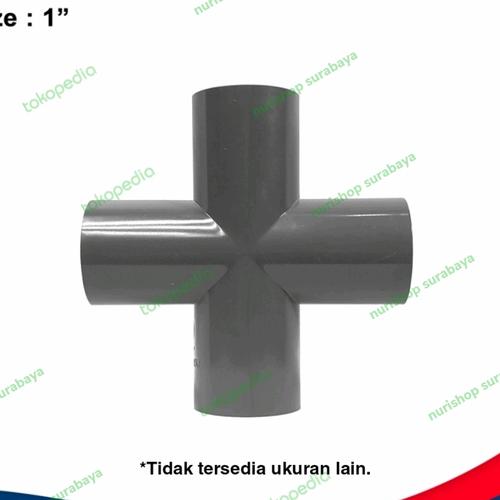Jual Tee pipa 4 way 1" inch / Cross Tee 1 inch T pvc 4 way 90 derajat 1 ...