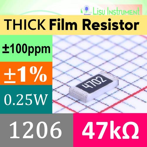 Jual 47kΩ 1206 ±1% THICK Film Resistors SMD Chip Resistor 4702 47K ...