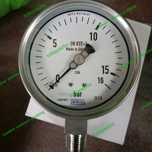 Jual WIKA 16 Bar dia 4 inch full stainless pressure gauge wika - Jakarta Barat - sumber makmur ...