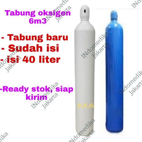 Jual tabung oxygen 6m3 + isi / Tabung oksigen 6m3 set / Lengkap - Biru ...