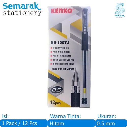 Jual Kenko KE-100TJ Gel Pen Pulpen Jel Lancip Tip Jarum 0.5 - 1 Pack ...