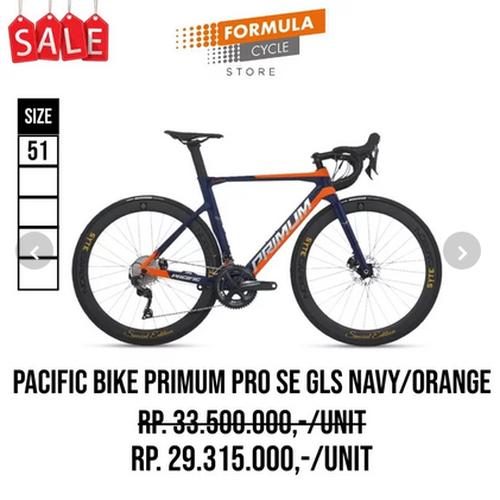 Jual Sepeda Road Bike Pacific Primum Pro SE Carbon Glossy Navy/Orange ...