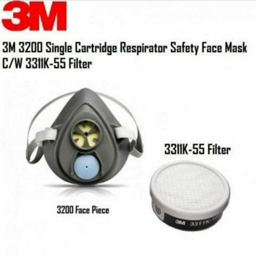 Jual 3m Reusable Half Face Mask 3200 + Catridge 3311-K55 Respirator 3M ...