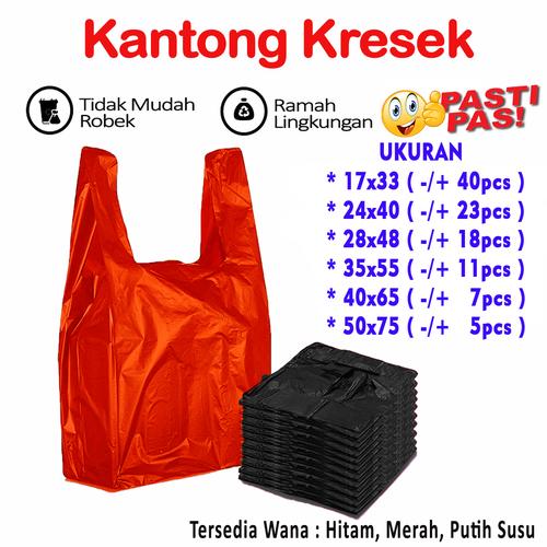 Jual kantong plastik| kantong Kresek Warna Hitam merah putih - Hitam ...