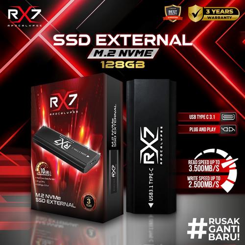 Jual SSD M2 NVME EXTERNAL 128GB RX7 / ENCLOSURE M2 NVME + M2 NVME 128GB ...