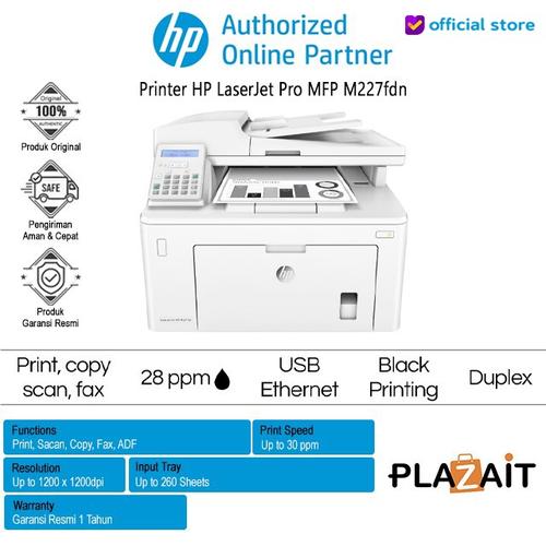 Promo Printer HP LaserJet Pro MFP M227fdn - 100% Original - MFP M227fdn ...