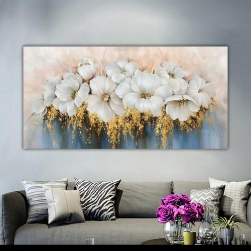 Jual lukisan bunga dinding modern 60x120 cm plus prame - Kab. Bandung ...