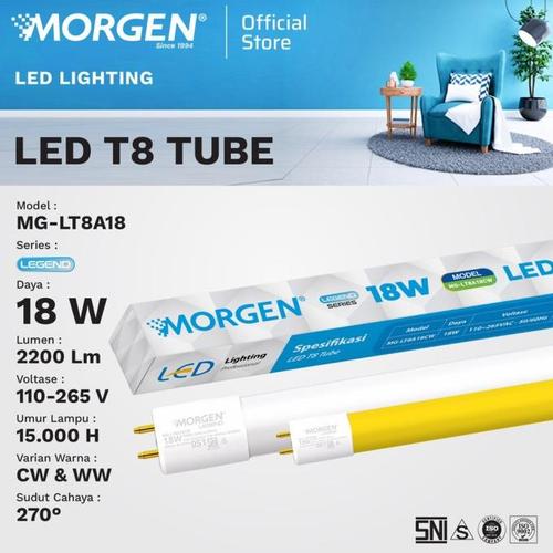 Jual ready lampu tl t8 led 18W 120cm putih kuning Morgen - WarmWhite ...