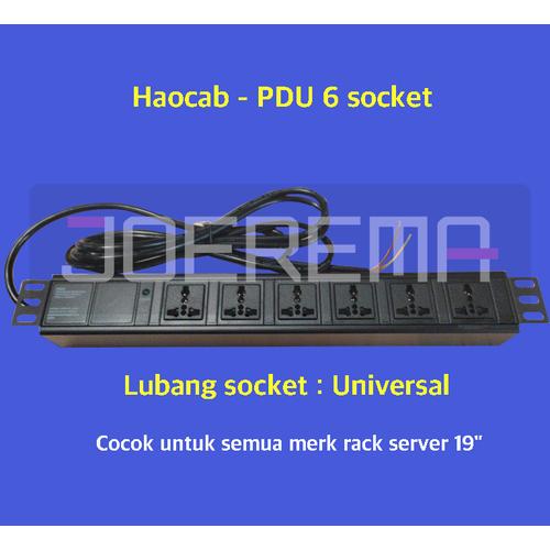 Jual HAOCAB-Colokan Universal PDU Power Distribution Unit 6 socket -19 ...